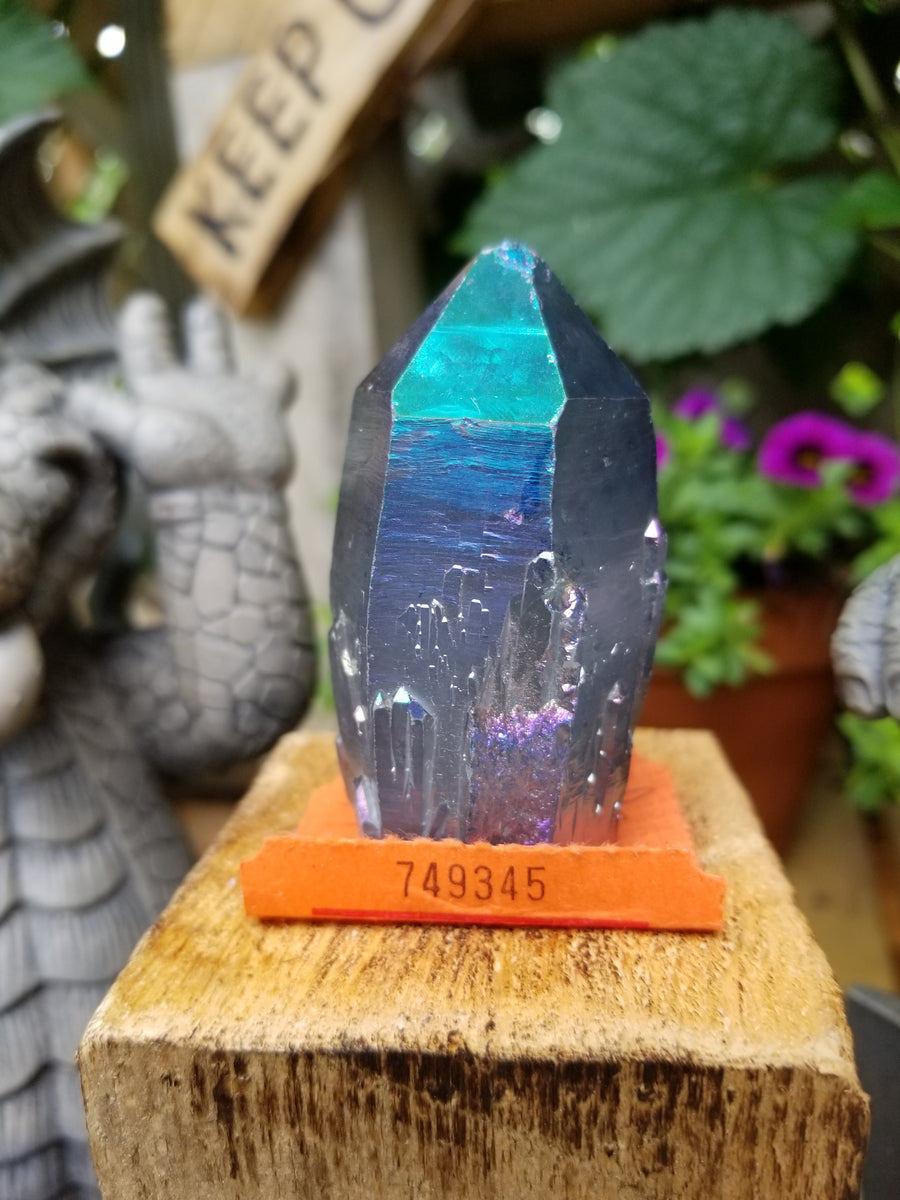 Blue Angel Aura Quartz Point – Dragon's Den Crystals & Stones