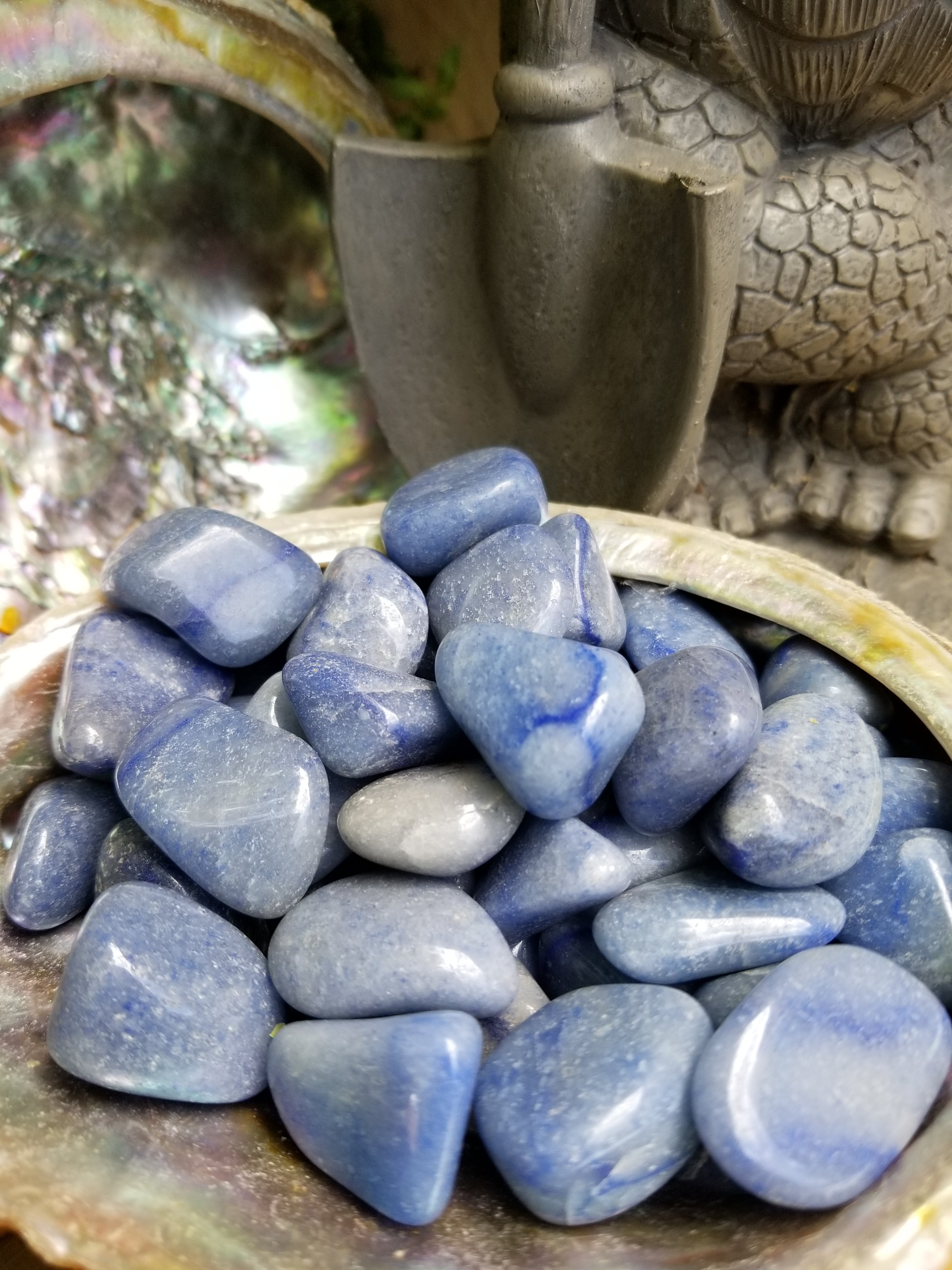 Blue Quartz Tumbled Stone – Dragon's Den Crystals & Stones