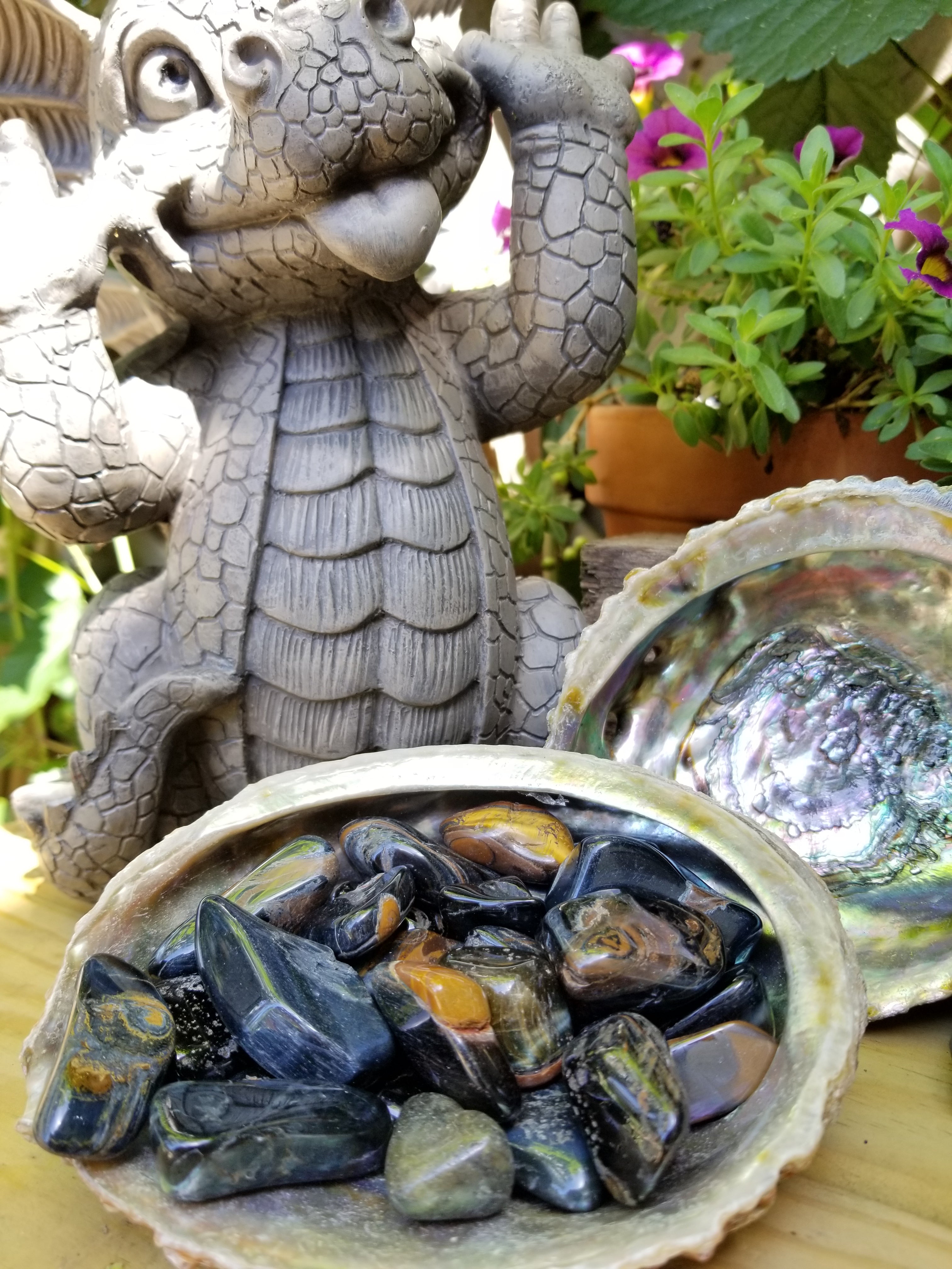 Blue Tigers Eye Tumbled Stone – Dragon's Den Crystals & Stones